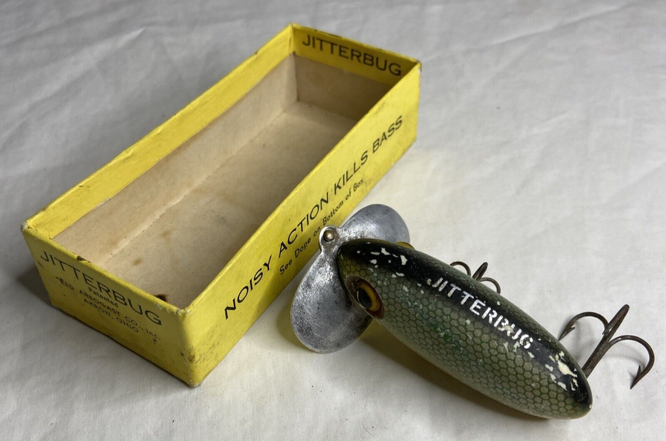 Vintage FRED ARBOGAST JITTERBUG LURE BAIT vintage fishing Green/ Blue ...