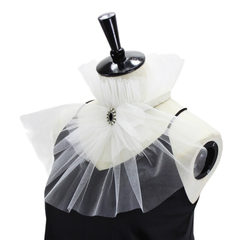 Fake Collar Victorian Detachable Collar Ruffled Lace Performances Neck ...