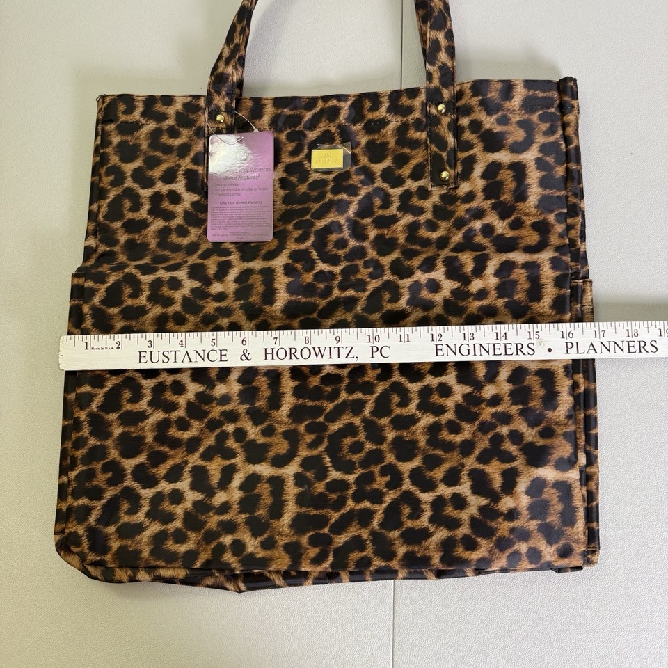 Joy Mangano XL Tote Bag, Brown Leopard Print | eBay