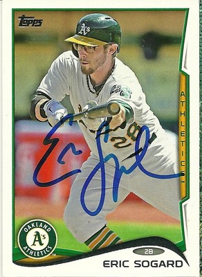 2014 Topps ERIC SOGARD Signed Card A'S autograph BREWERS baseball nerd ...