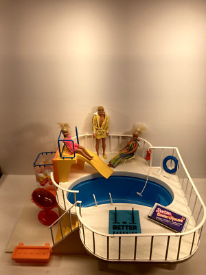 VTG 1980 Barbie Dream Pool Collection W/Acc #1478 - #1481 - BBQ Grill ...