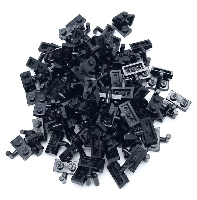 Lego 100 New Black Plate Pieces Modified 1 x 2 with Arm Up | eBay