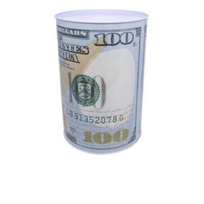 Large 8.5" Ben Franklin $100 Bill Money Coin Saver Tin Money Savings ...