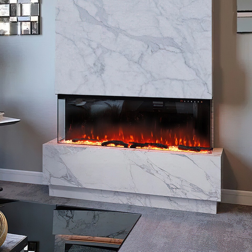 50 inch LED Fireplace Wall Fire Inset Wall / Standing Electric ...