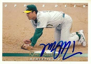 Ron Darling autographed baseball card (Oakland Athletics) 1992 Upper ...