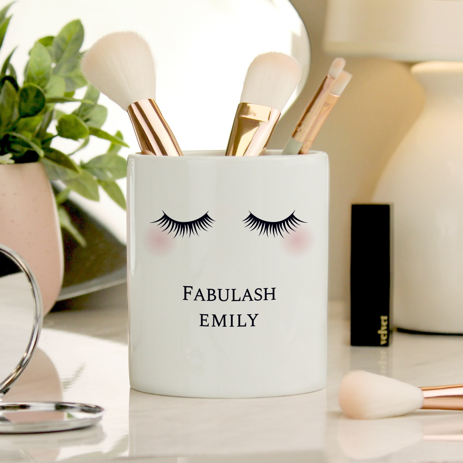 Personalised Eyelashes Ceramic Storage Pot Makeup Brush Pot Makeup ...