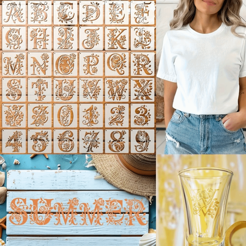 36pcs Rose Letter Painting Templates Wall Decals 625018696641 | eBay ...