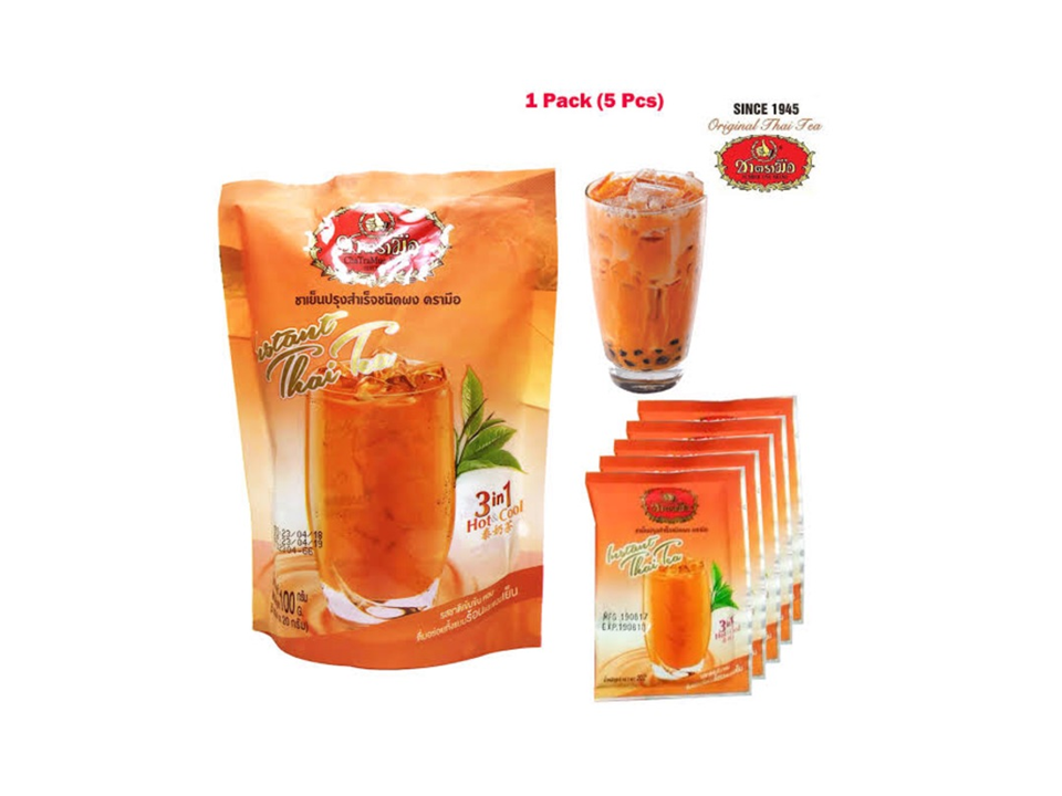 500g x 4 Cha TraMue Brand 3 in 1 Thai Milk Tea Powder Instant Thai Tea ...