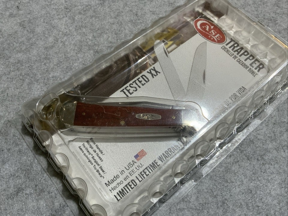Casexx USA 2 Blade Trapper Pocket Knife Bone Handles Surgical Steel New ...