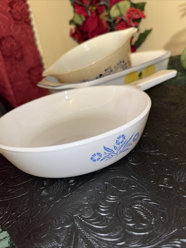 Blue Cornflower Vintage Pyrex Cornin Ware Pan W Handle 7 In | eBay