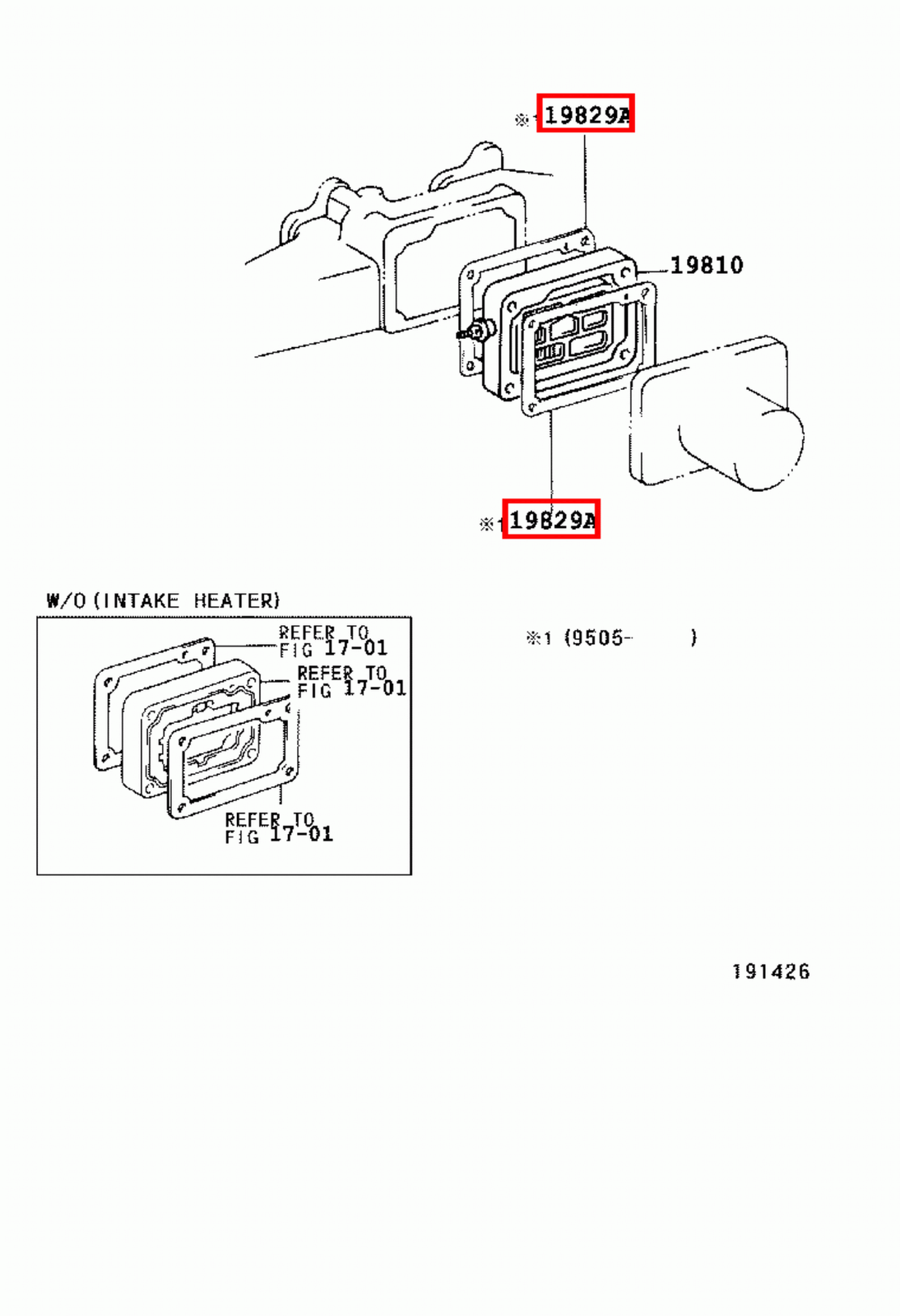 Genuine Coaster HDB50 BB60 BB59 15B 14B 1HD FT Engine Air Intake Heater ...