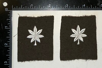 WWII US Army Officer Lt Colonel Collar Insignia Dark OD Wool Patch | eBay