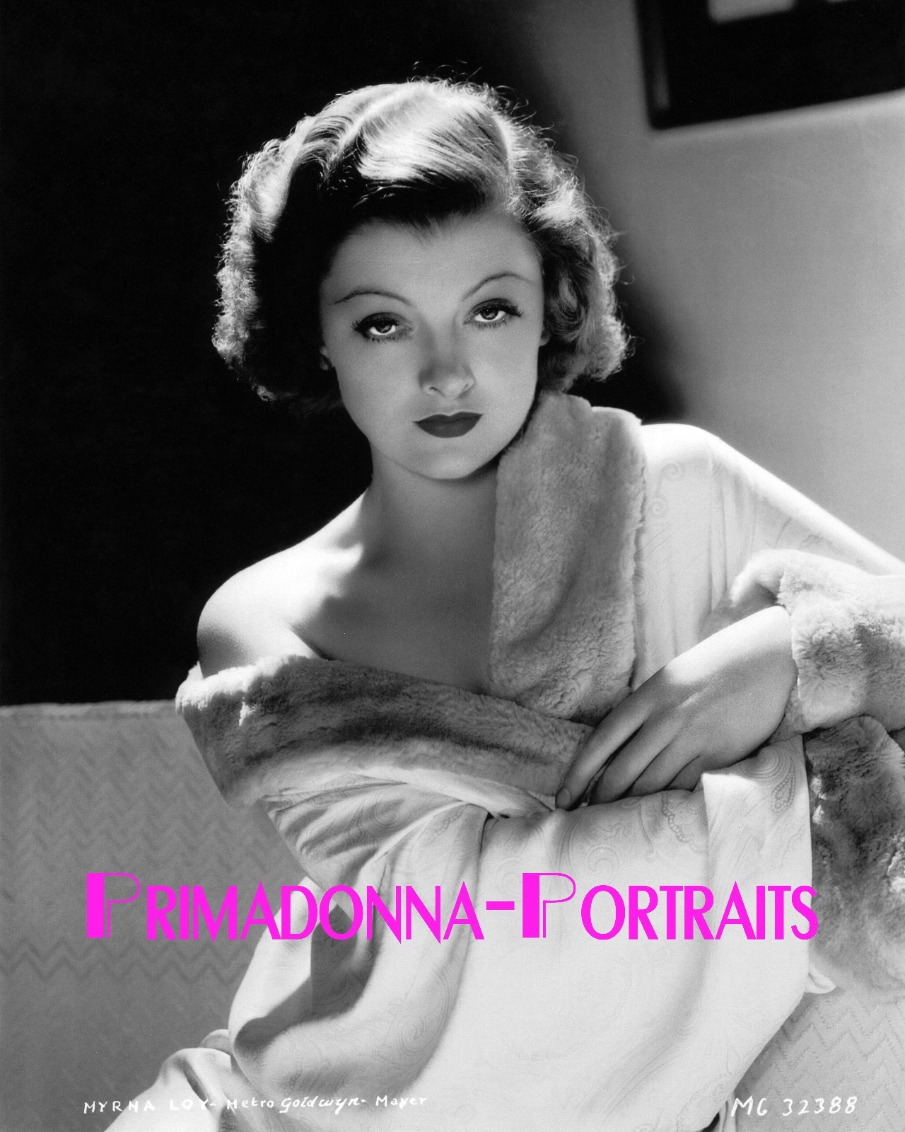 MYRNA LOY 8X10 B&W Lab Photo 1930s Elegant Fur Grace, High Fashion ...