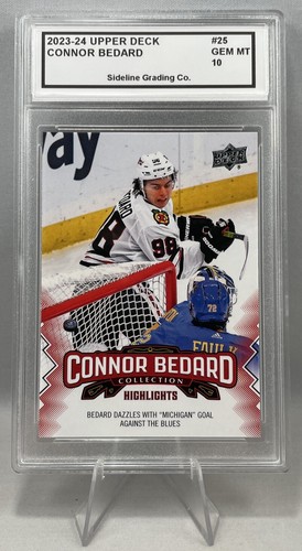 Connor Bedard Graded 10 Gem Mint Rookie Card 2023-24 Upper Deck ...
