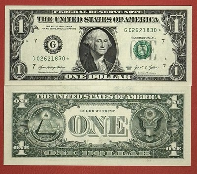 USA Replacement/Star $1 Dollar Bill 2021 "G7 - Chicago" UNC. #PL3080 | eBay