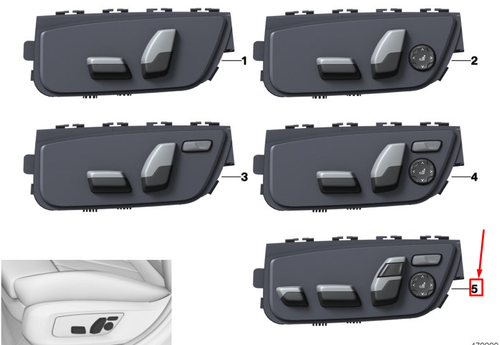 BMW 5 Touring G31 Right Seat Adjustment Switches 61319460182 NEW ...