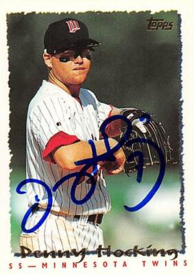 Denny Hocking autographed baseball card (Minnesota Twins) 1995 Topps ...
