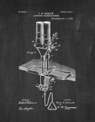 Cartridge Loading Machine Patent Print Chalkboard | eBay