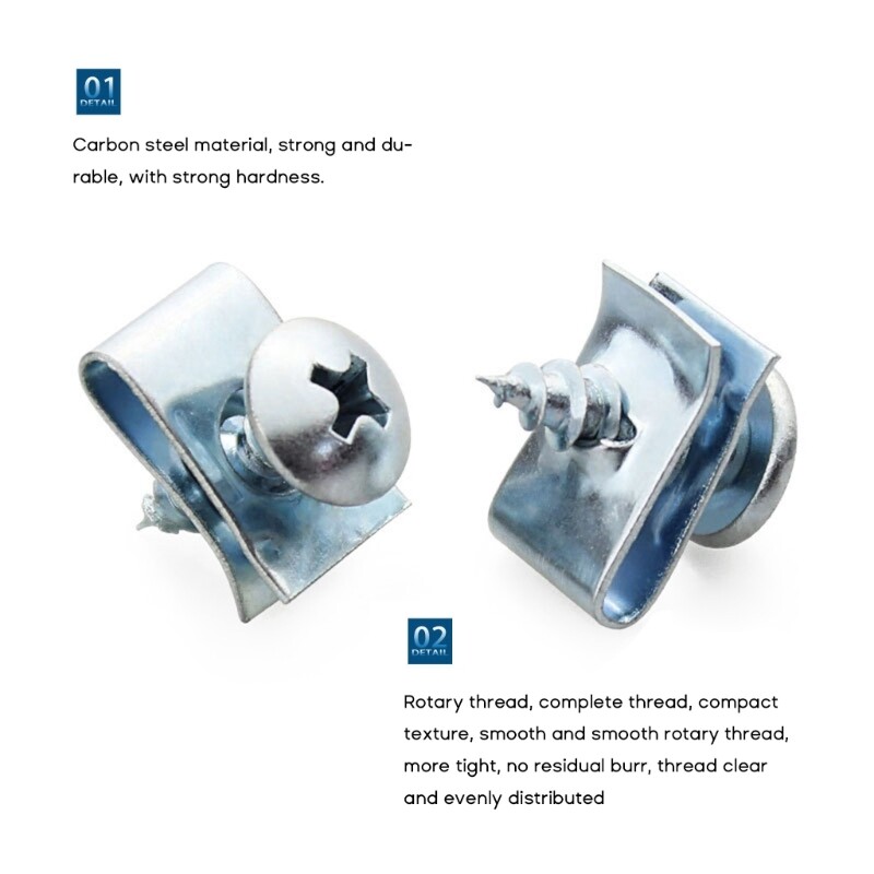 20 Sets U Type Nut Mounting Fastener Clips with Screws Guard Plate ...