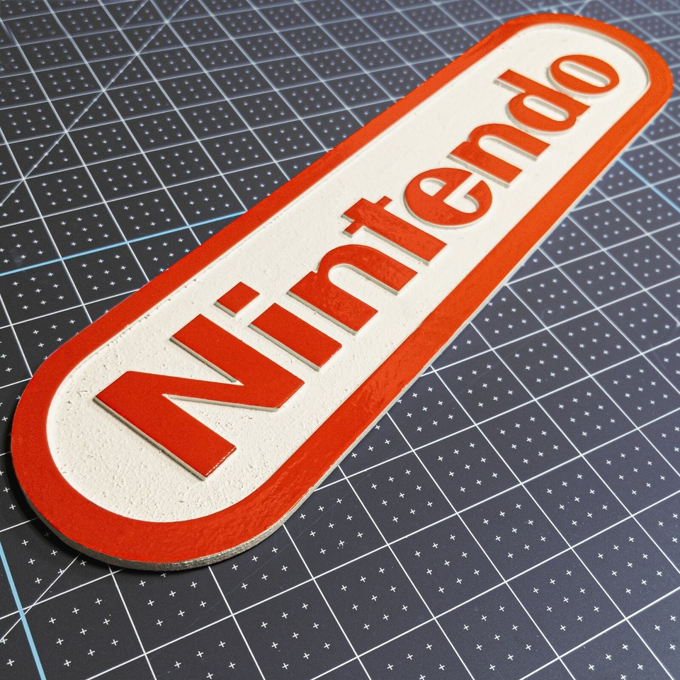 🎮 Nintendo Logo Sign – CNC Engraved Wood Wall Art | Retro Gaming Decor ...