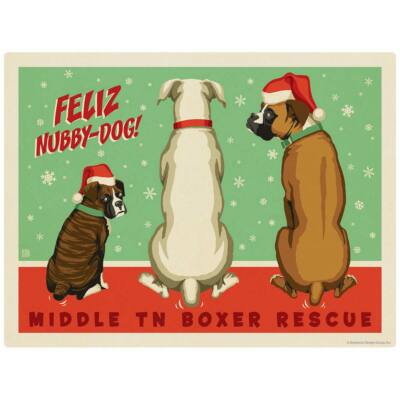 Middle TN Boxer Rescue Feliz Nubby-Dog Holiday Decal Peel and Stick ...