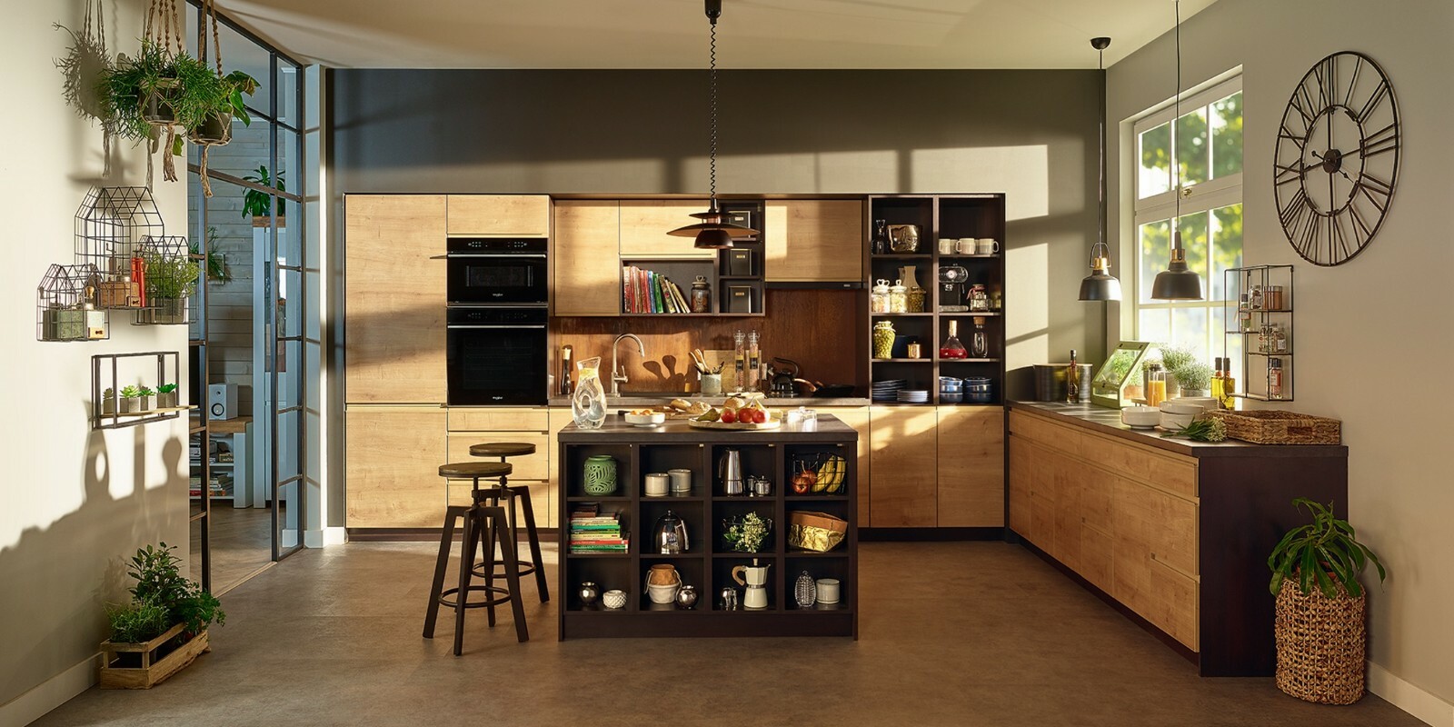 Handleless kitchen units set William, kitchen set, high quality oak ...