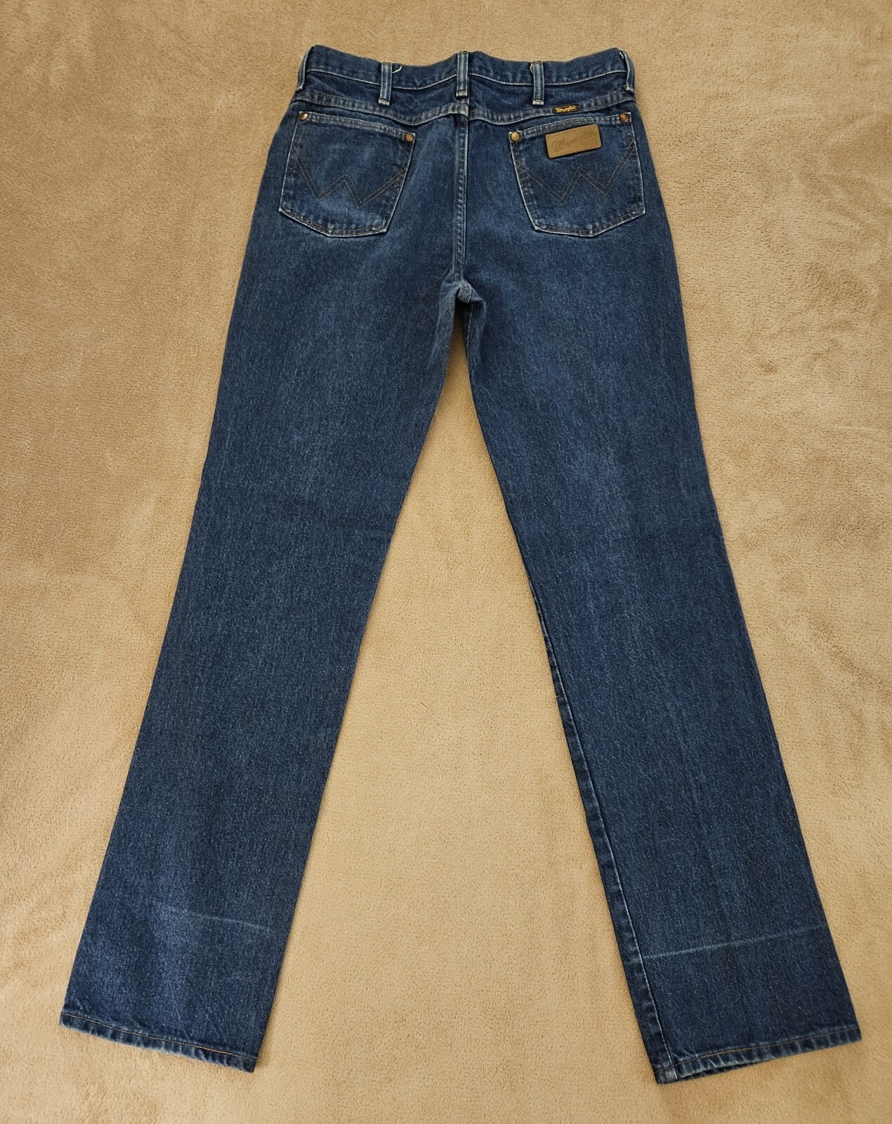 Vintage Wrangler Jeans Men's Size 34x36 Leather Patch Cowboy Dark Wash ...