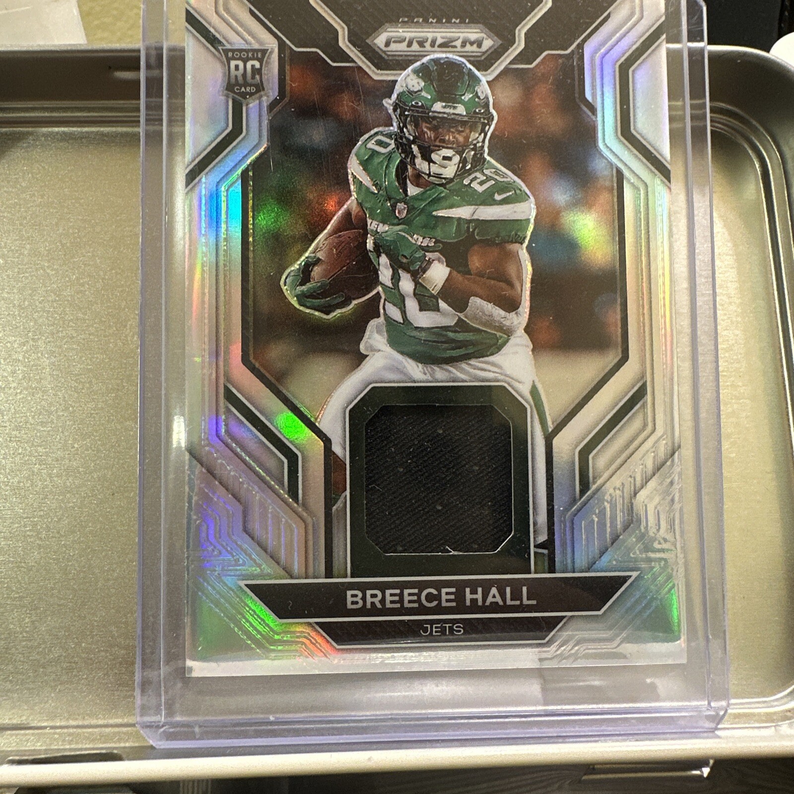 2022 Panini Prizm Breece Hall rookie card #RG-BH Rookie Gear Patch ...