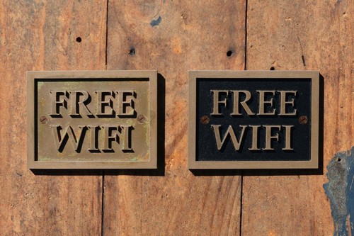 FREE WIFI Sign. Black or Bronze Resin. Old Style Rustic Western Home ...