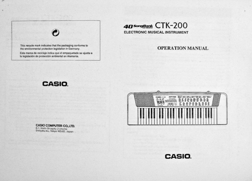 Casio CTK-200 Electronic Keyboard User's Operating Owner's Manual ...