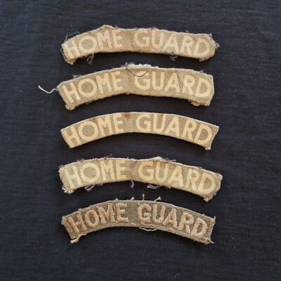 Genuine WW2 Home Guard Printed and Woven Cloth Shoulder Titles x5 | eBay