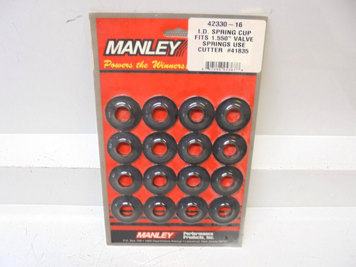 MANLEY VALVE SPRING RETAINERS (16) # 42330-16-RACING-SBC-SBF-DRAG-RAT ...
