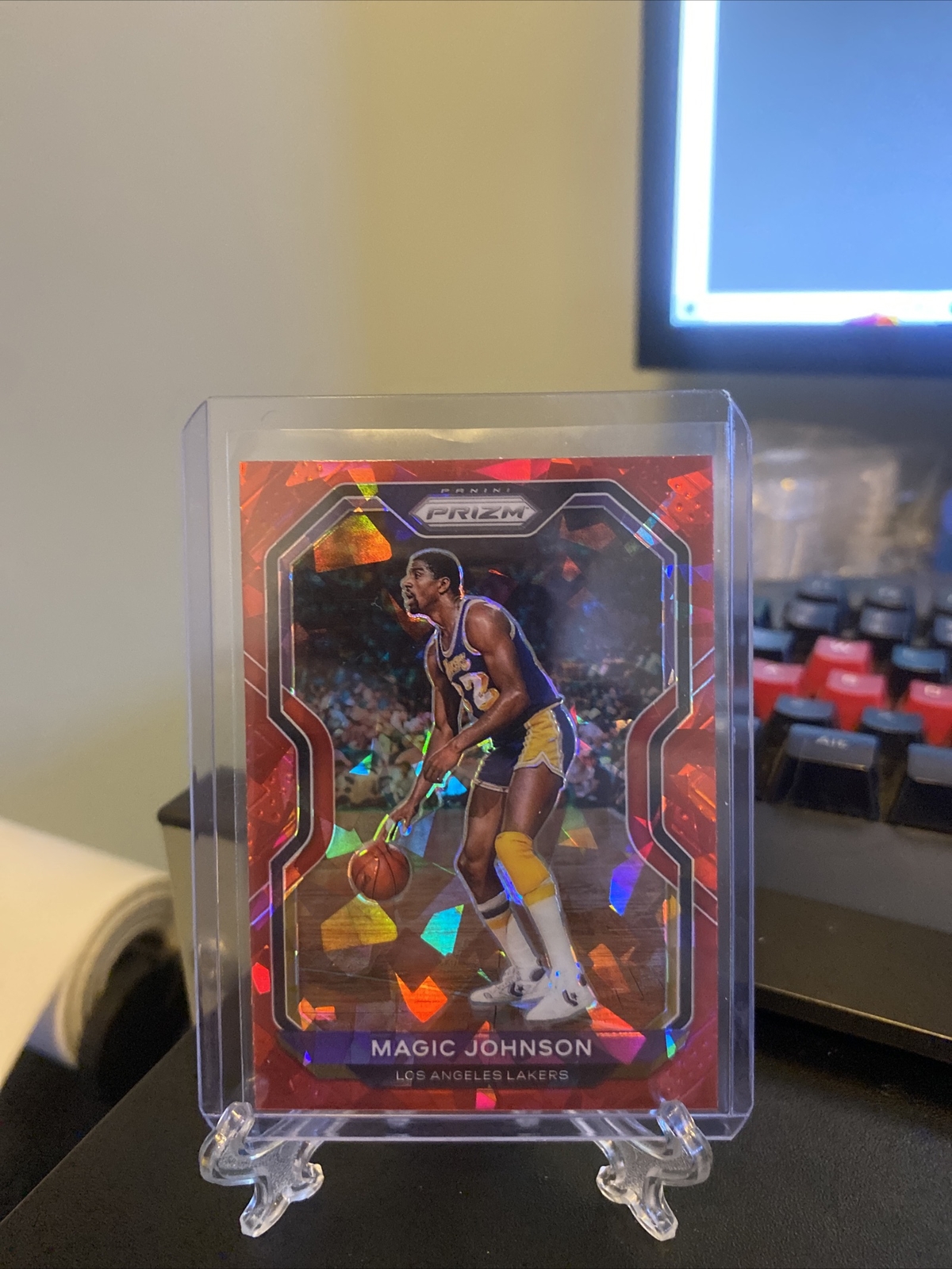 2020-21 Panini Prizm Red Ice Prizm Magic Johnson #219 HOF | eBay