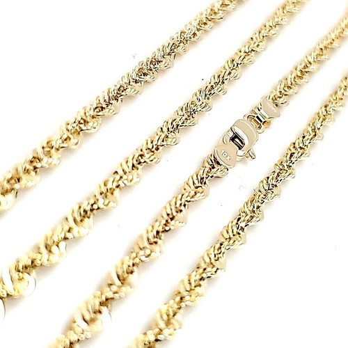 10K Genuine Gold 3.5MM Diamond Cut Rope Chain Necklace Unisex | eBay