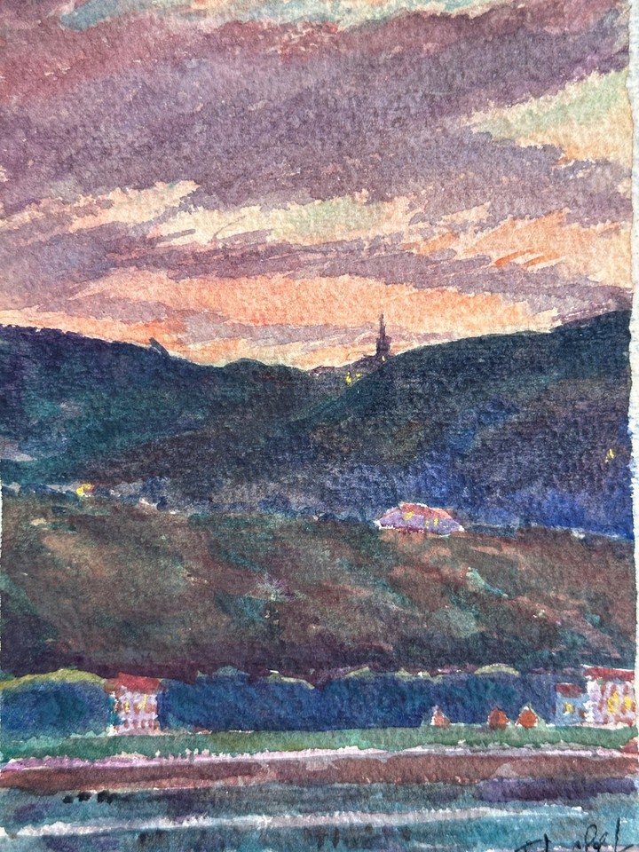 Drawing Antique Jean Terles View Village en Été Lassy Brittany Art Deco ...