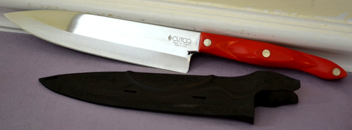 Genuine CUTCO 1728 Petite Chef 7.5" Blade Classic Red Handle Knife W ...
