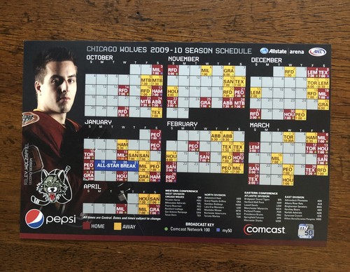 2009-2010 Chicago Wolves Schedule | eBay