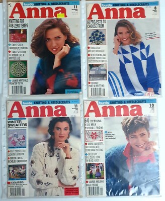 4 × anna magazine burda knitting & needlecrafts complete + Patterns ...