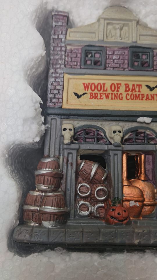 Pumpkin Hollow Wool Of Bat 5 piece Halloween Village set | eBay