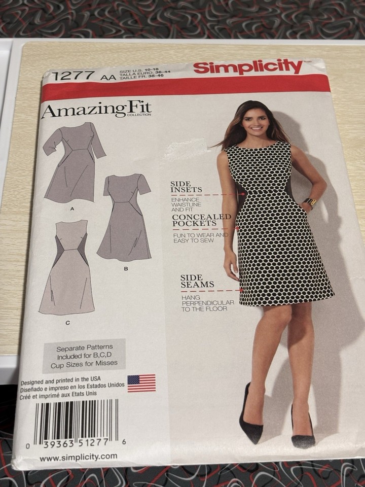 Simplicity 1277 & 1586 Women's Dress Sewing Patterns Color Blocking ...