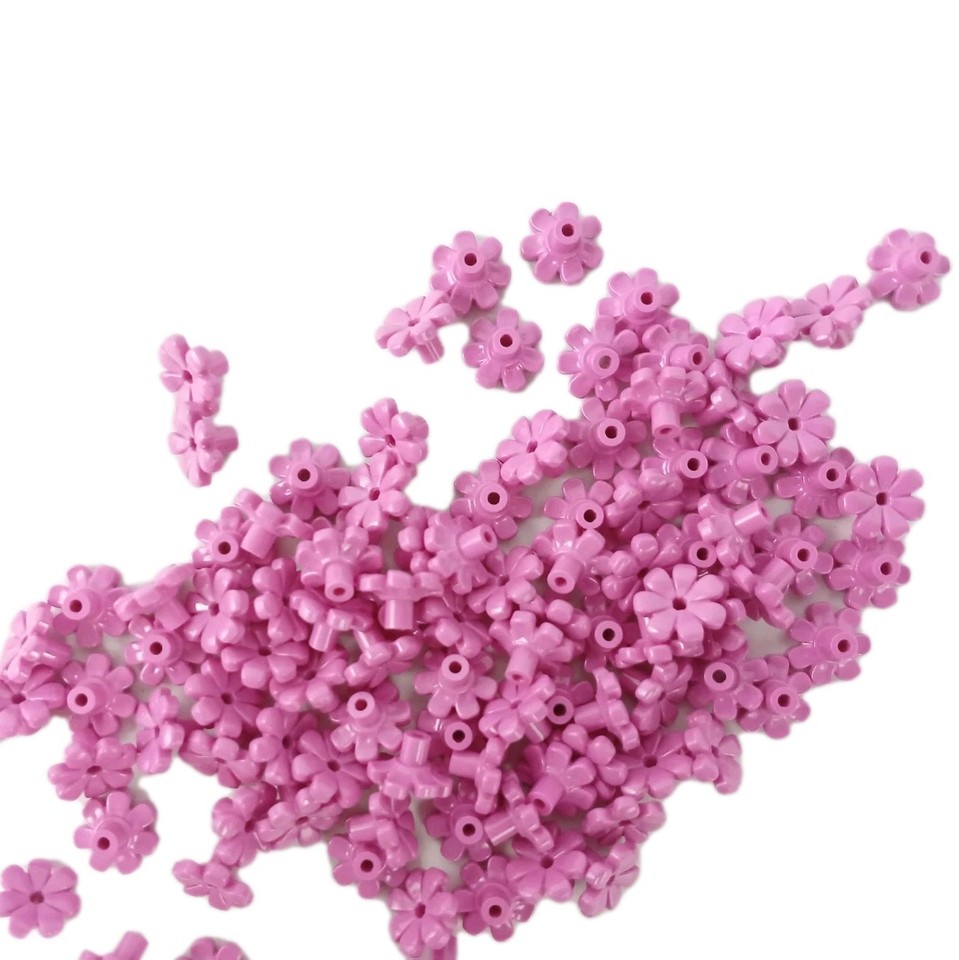 100 Pieces LEGO® Dark Pink Plant Flower with Bar and Small Pin Hole ...