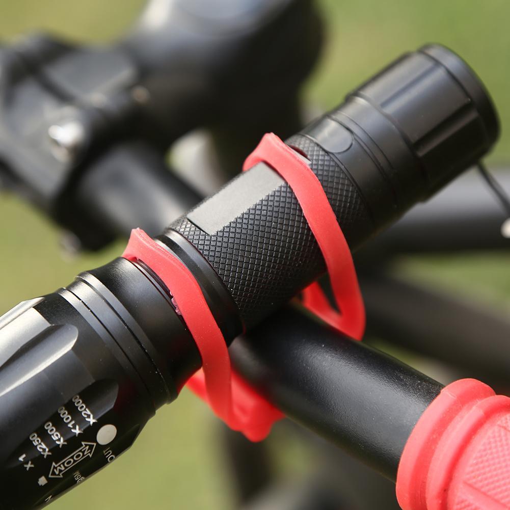 Silicone Strap Bike Torch Band Flashlight Clip Bicycle Light Holder ...