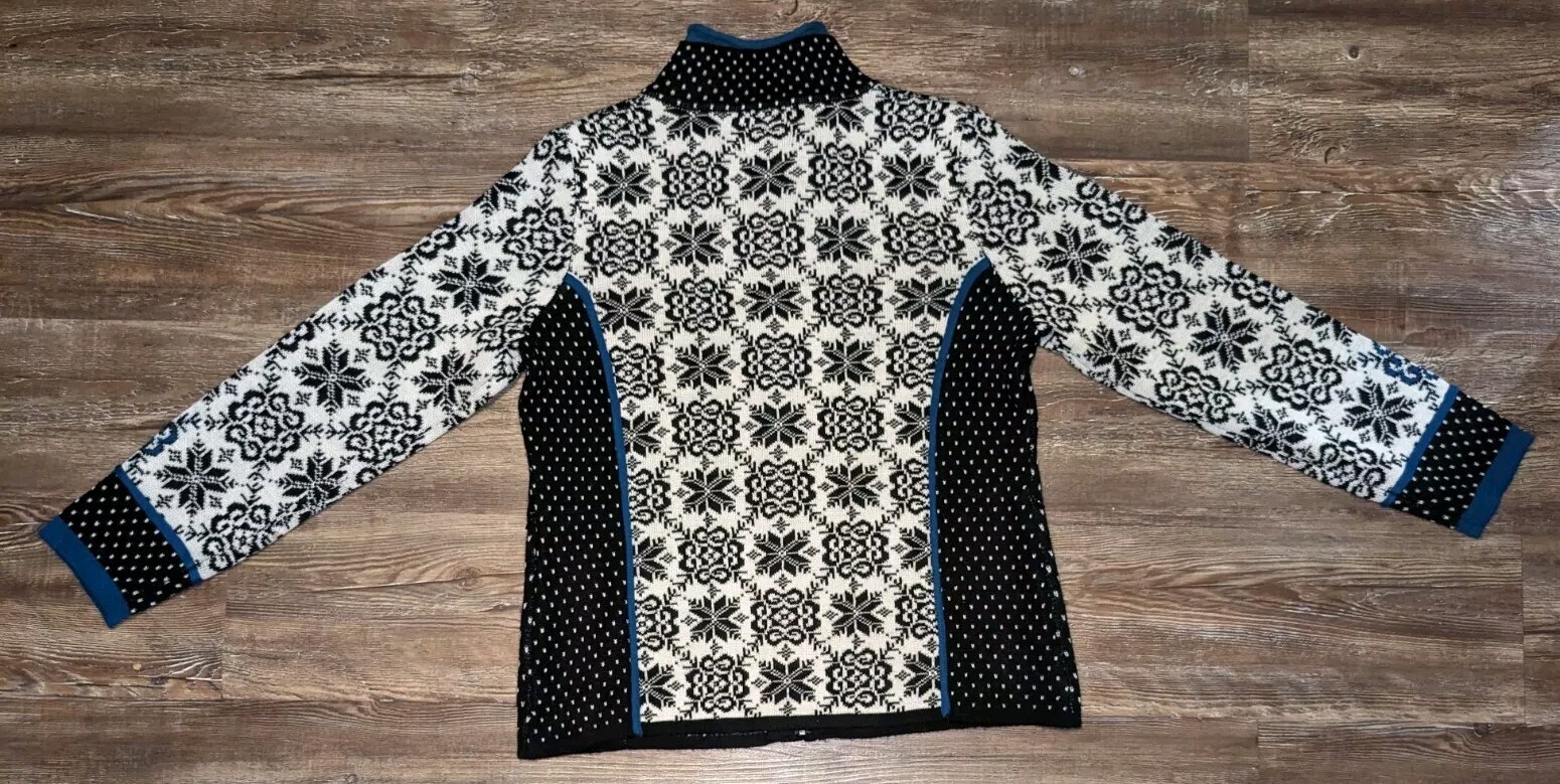 Icelandic Design womens wool blend full zip sweater size Large | eBay