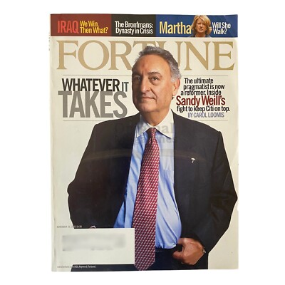 Fortune Magazine November 25, 2002 Sandy Weill, The Ultimate Pragmatist ...