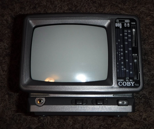 Coby CX-TV2 Portable 5 inch Black & White Television & AM FM Radio ...