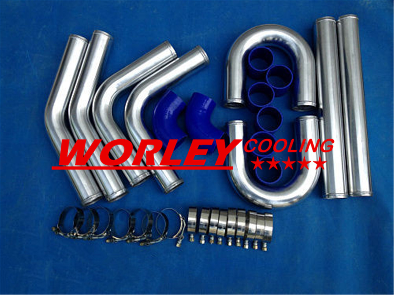 3.15" 80mm Aluminum Universal Intercooler Turbo Piping pipe Kit + Blue ...