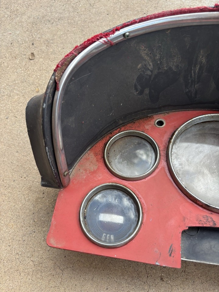 1956 Ford Fairlane instrument cluster bezel housing with padded dash | eBay