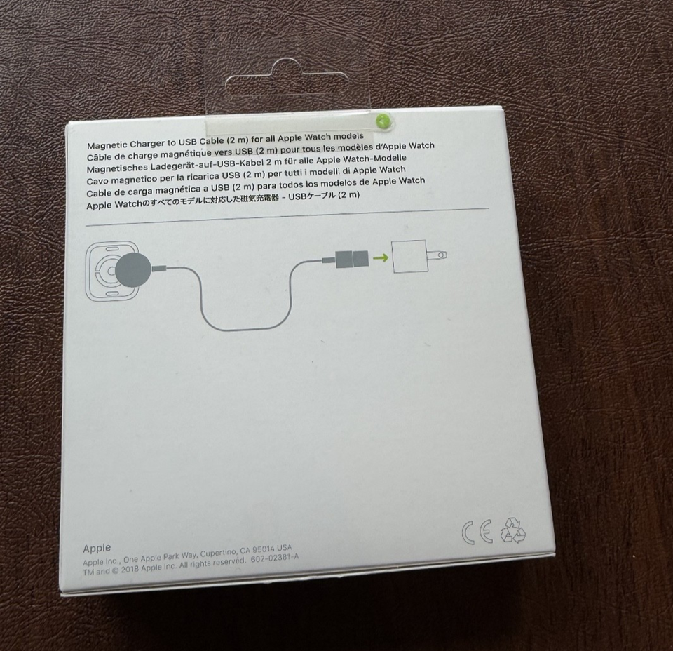 NEW OEM Apple Watch Magnetic Fast Charger to USB-A Cable 2m MX2F2AM/A ...
