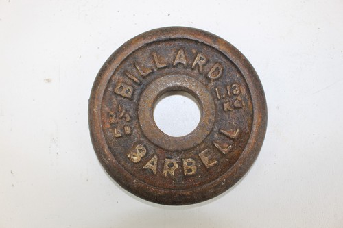Vintage BILLARD Barbell Weight Plates 2 1/2 LBS Standard Iron Set of 2 ...