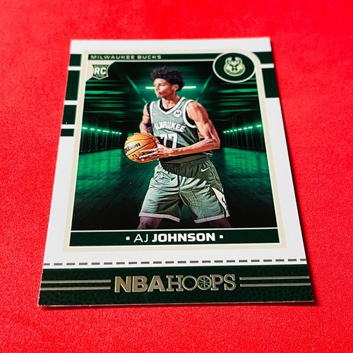 AJ Johnson .. ROOKIE .. Milwaukee Bucks .. 2024-25 NBA Hoops Card 253 ...